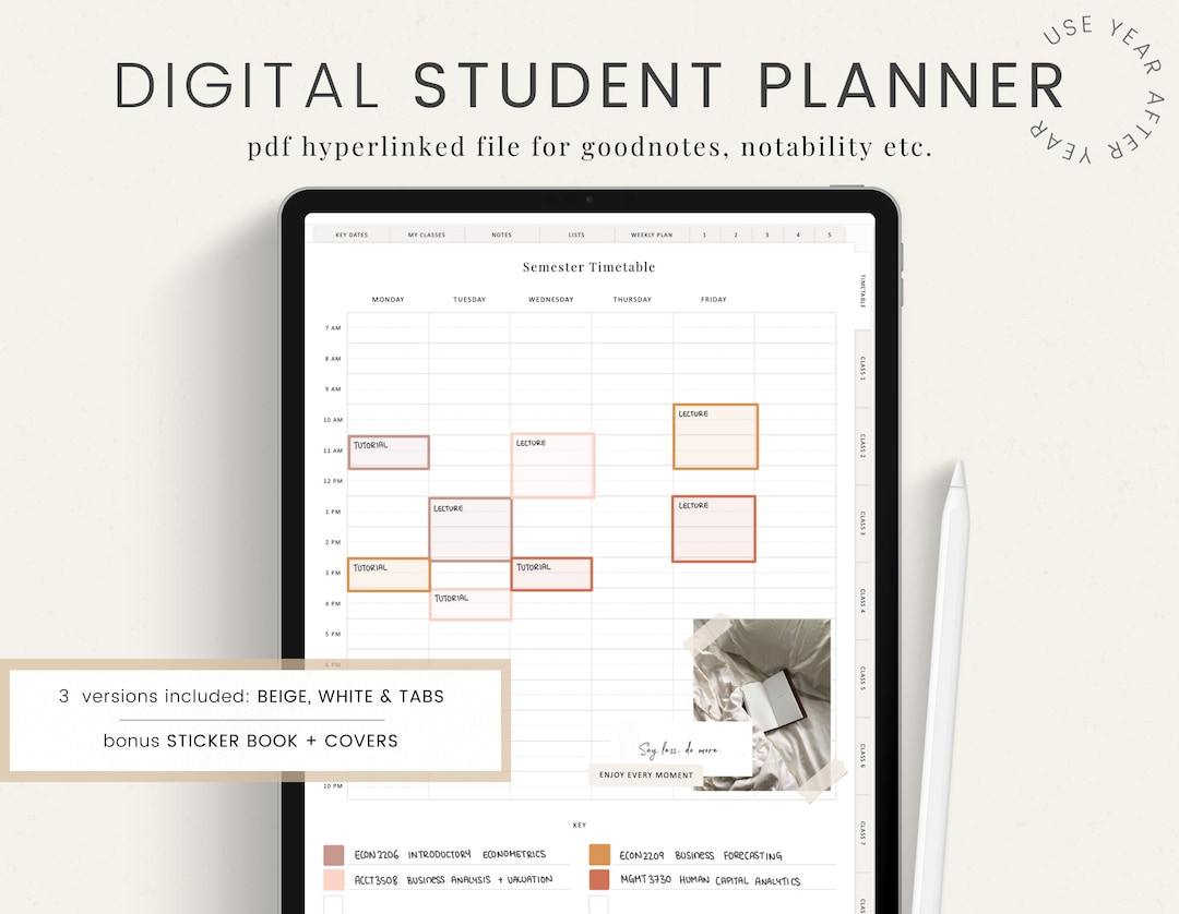 STUDENT Digital Planner, School Goodnotes Planner, Student Planner ...