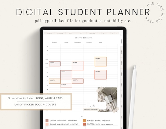 STUDENT Digital Planner School Goodnotes Planner Student - Etsy