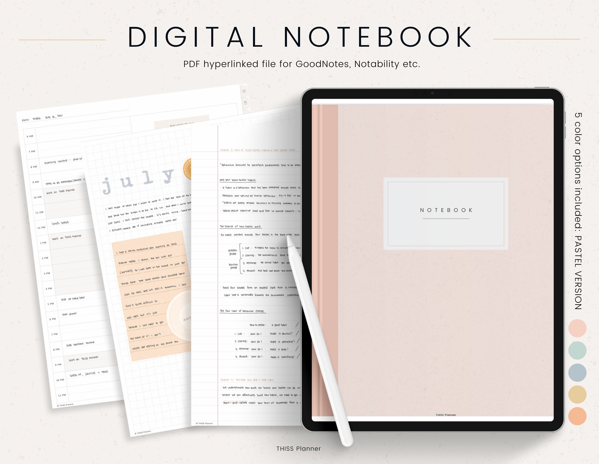 Notability Digital notes templates & Digital notebook Digital ...