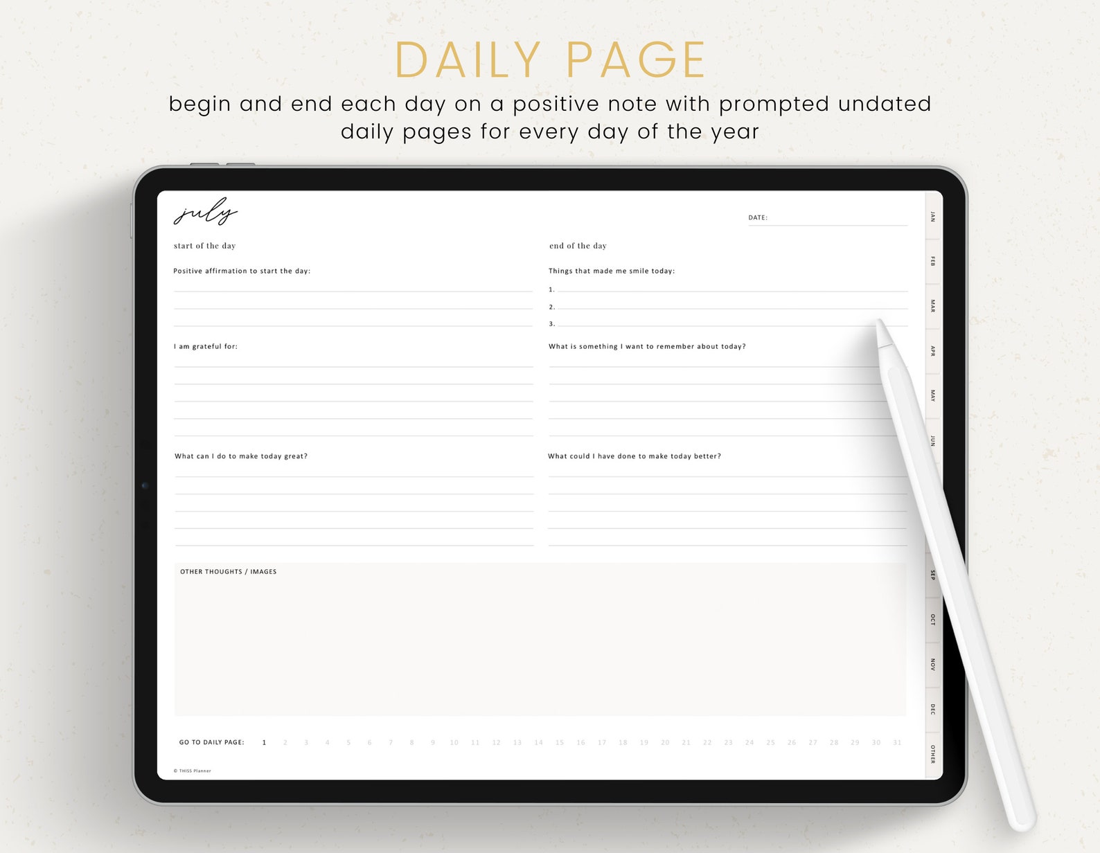 Digital Gratitude Journal Undated Prompted Daily Gratitude | Etsy