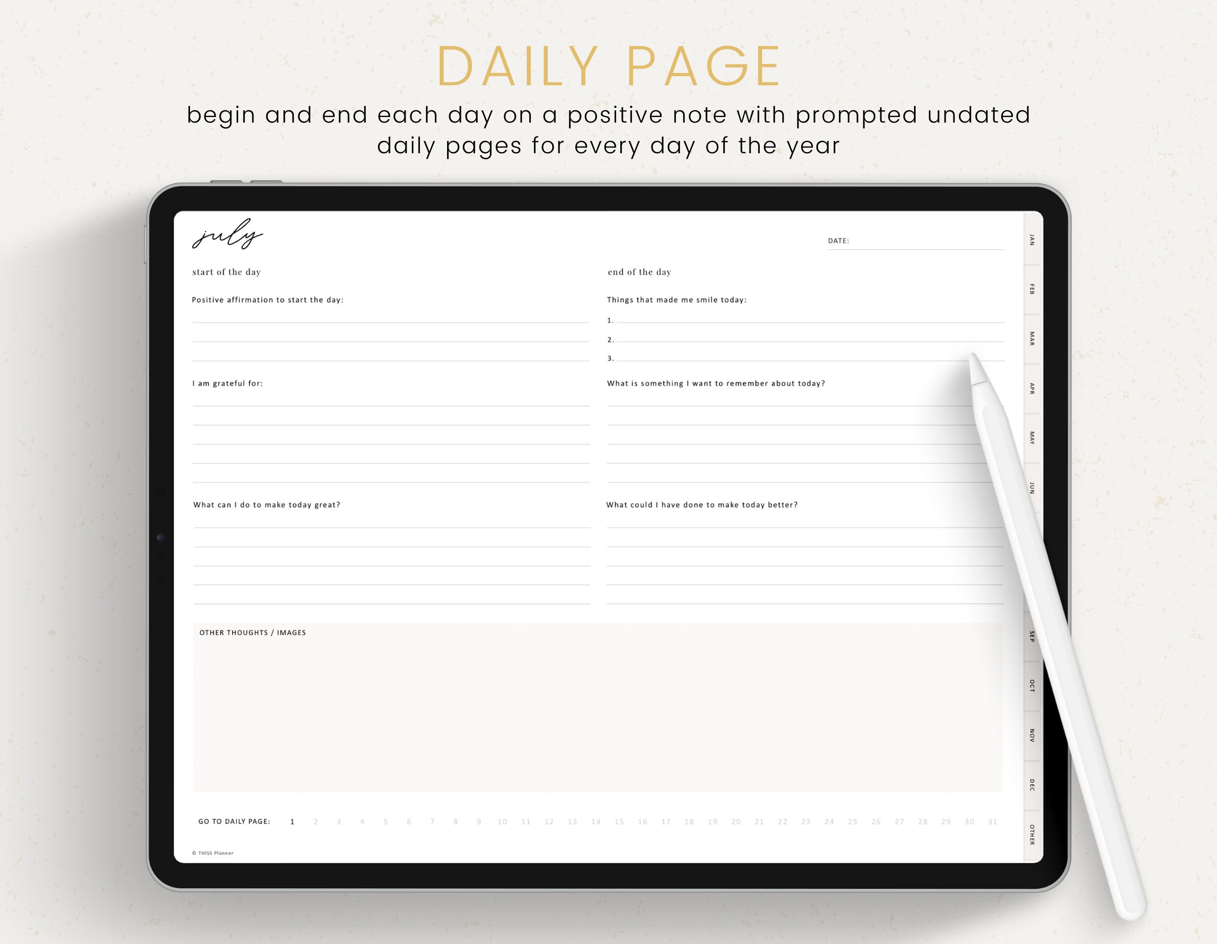 Digital Gratitude Journal Undated Prompted Daily Gratitude | Etsy