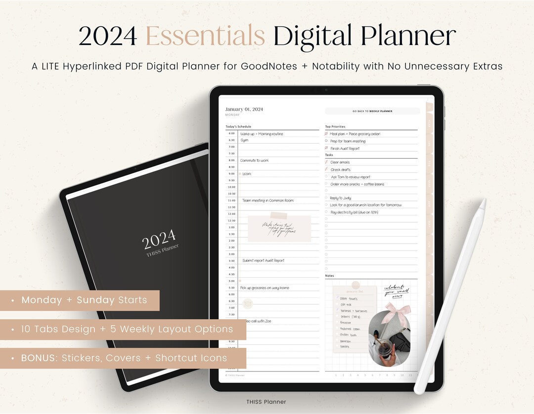 2024 Digital Planner Digital Planning, Goodnotes Planner, Notability ...
