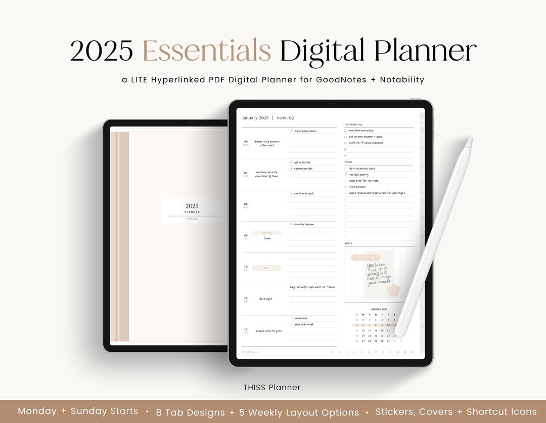 2025 Year Digital Planner - Digital Planning, Goodnotes Planner ...