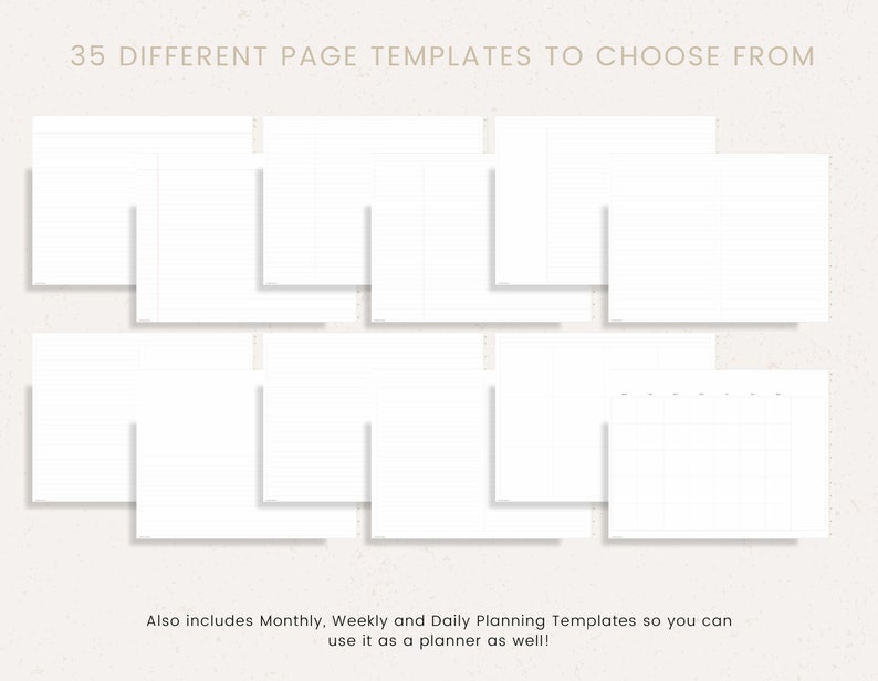 Digital Notebook for Goodnotes and Notability 12 Hyperlinked | Etsy