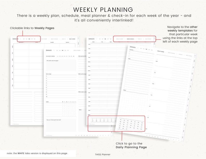 UNDATED Digital Planner PORTRAIT Planner Template Goodnotes - Etsy ...