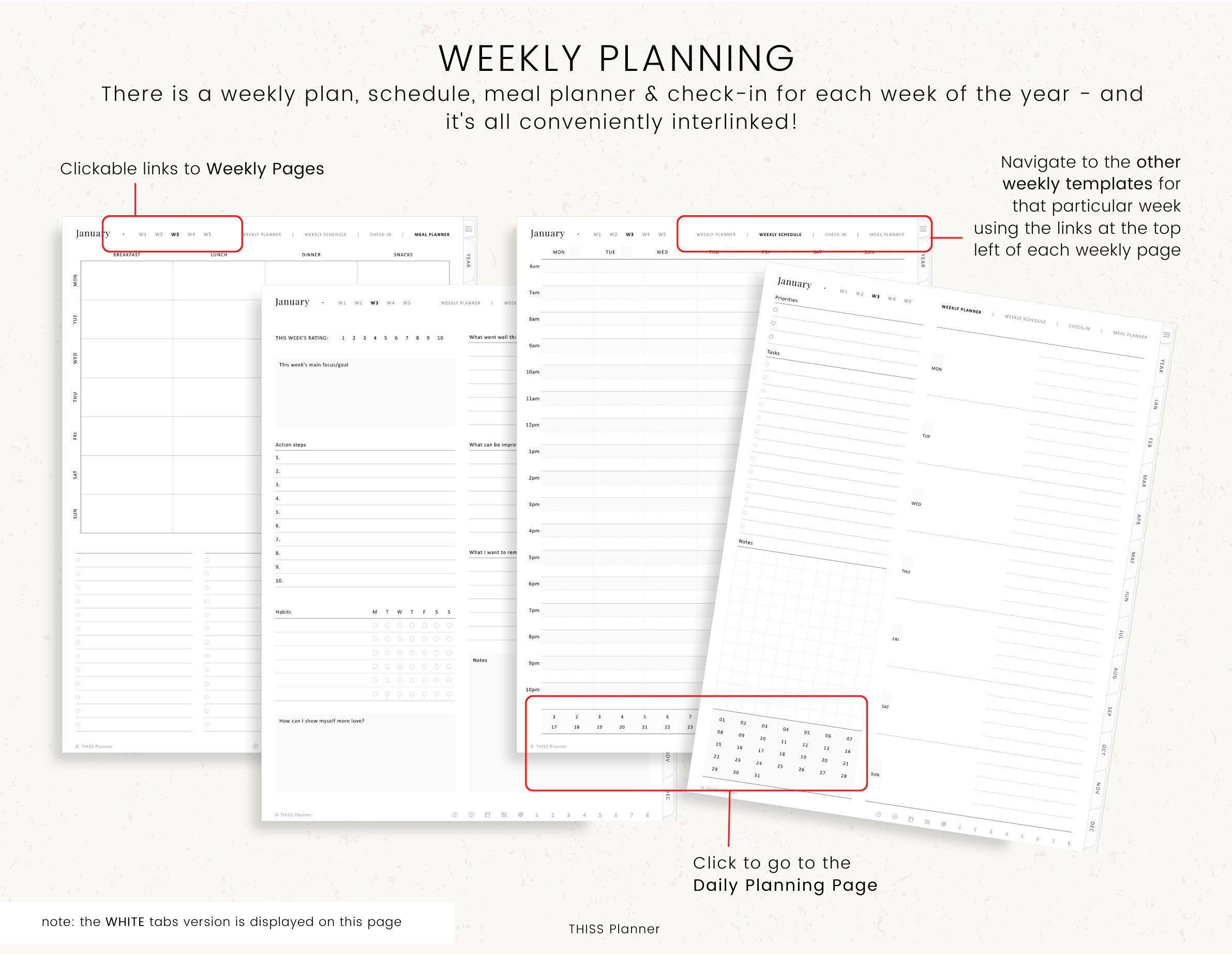 UNDATED Digital Planner PORTRAIT Planner Template Goodnotes - Etsy ...