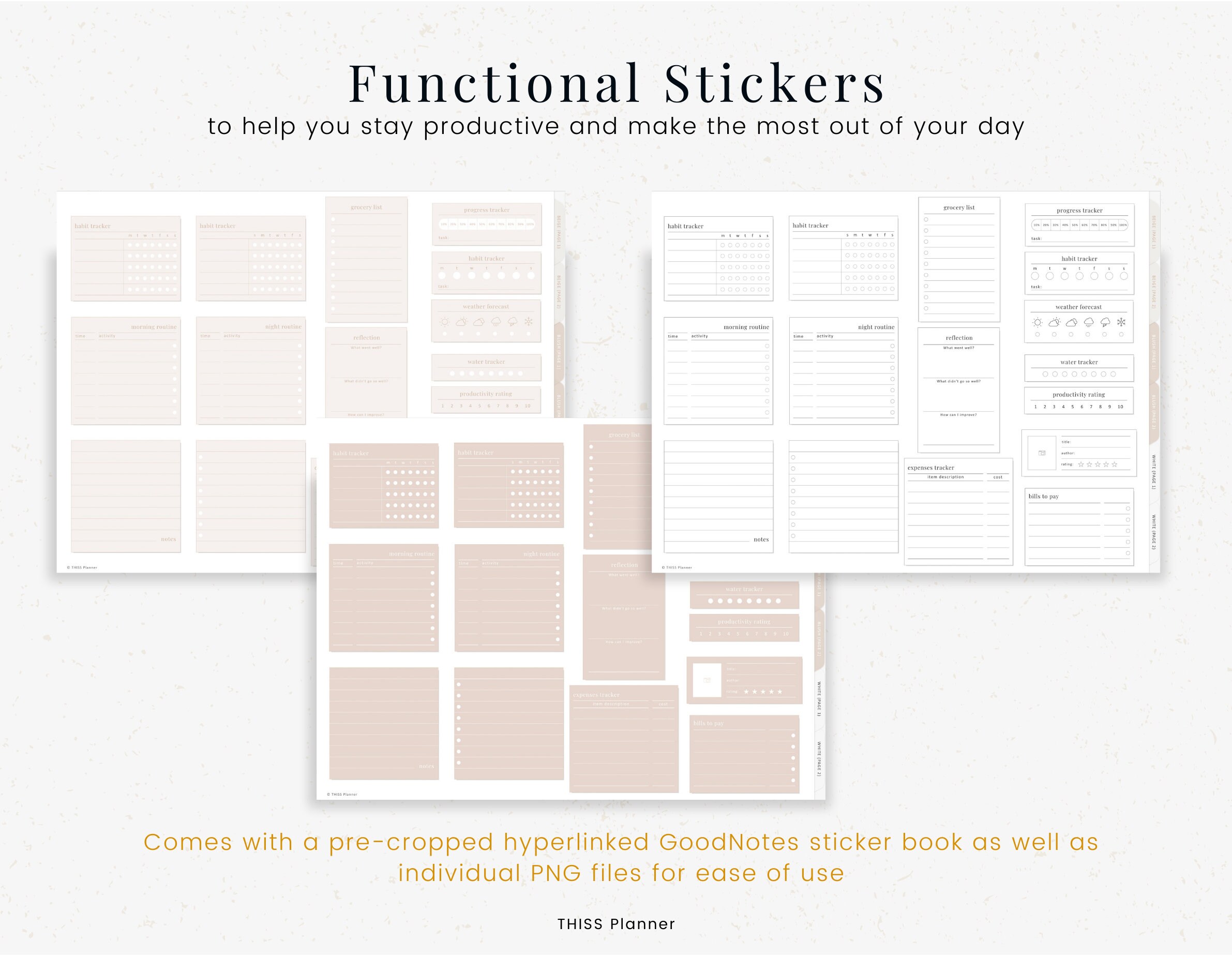 Digital Stickers Set Functional Digital Planner Stickers - Etsy