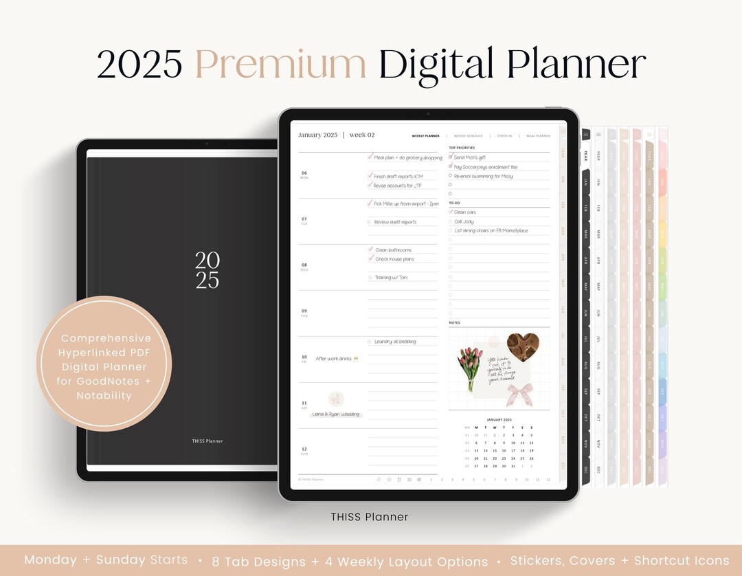 2025 Digital Planner PORTRAIT | Digital Planner, Goodnotes Planner ...