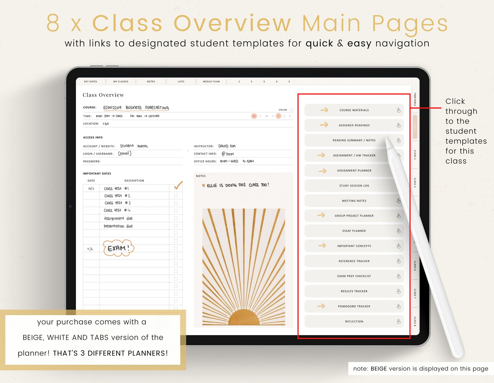 Digital STUDENT Planner School Goodnotes Planner Student - Etsy