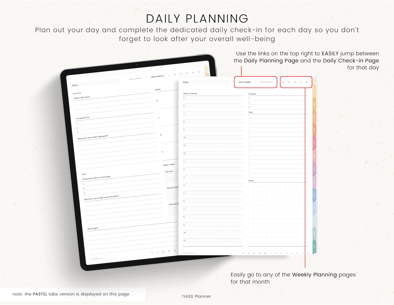 UNDATED Digital Planner, PORTRAIT Planner Template, Goodnotes Planner ...