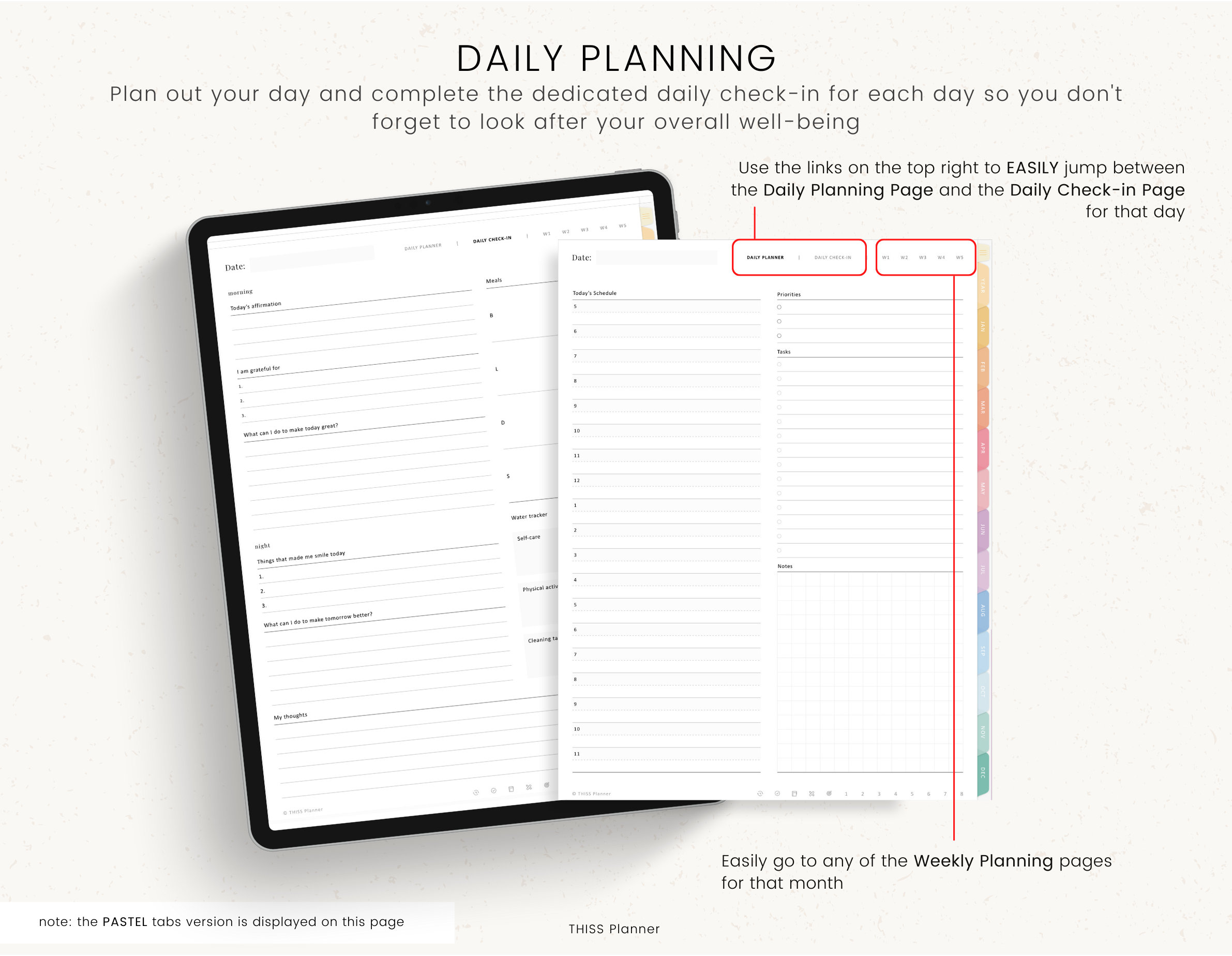 UNDATED Digital Planner PORTRAIT Planner Template Goodnotes - Etsy ...