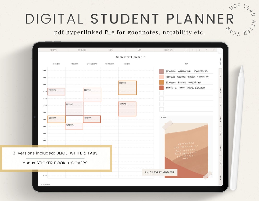 Digital STUDENT Planner, School Goodnotes Planner, Student Planner ...