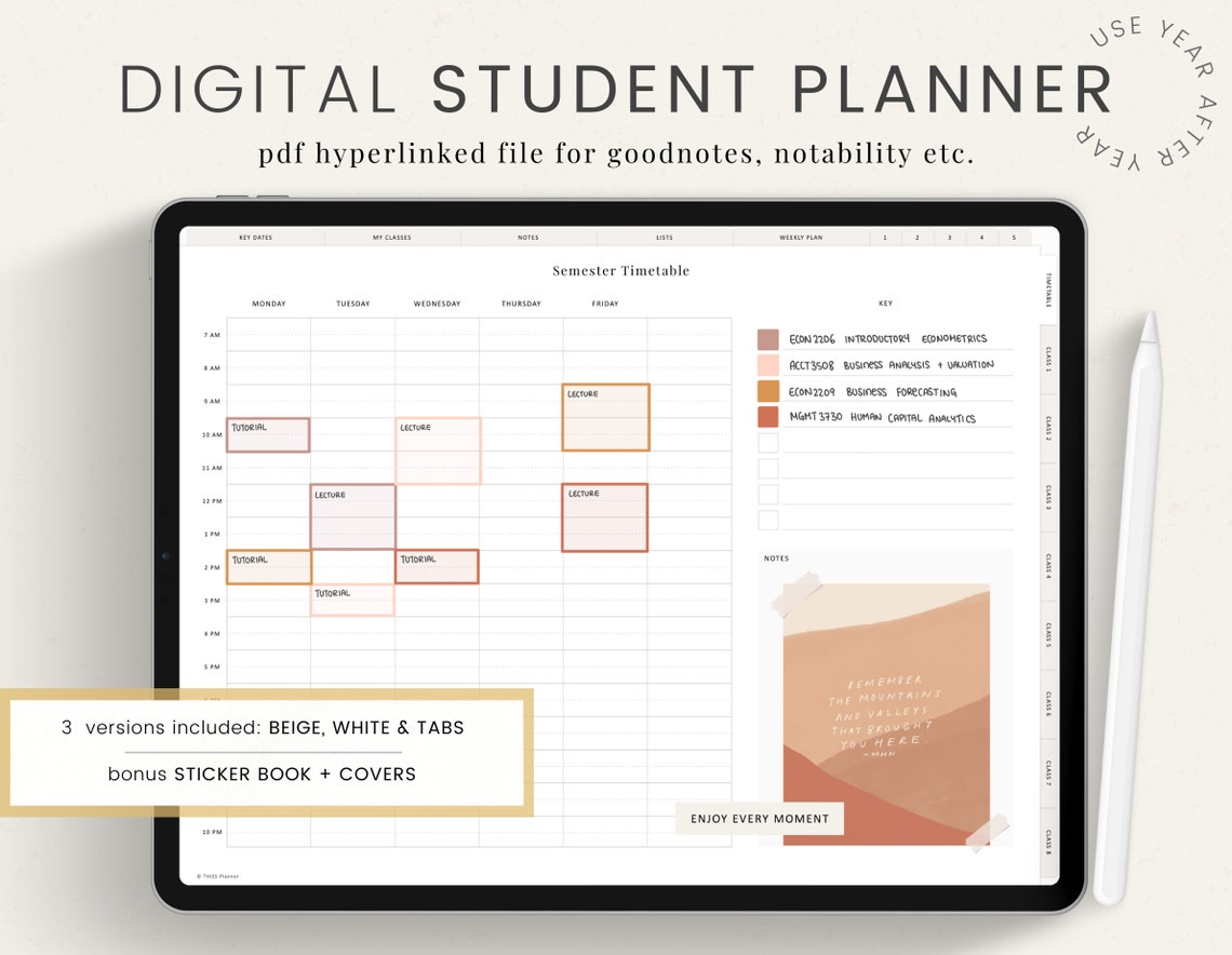 Digital STUDENT Planner School Goodnotes Planner Student - Etsy