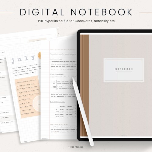 Digital Notebook for Goodnotes and Notability 12 Hyperlinked | Etsy