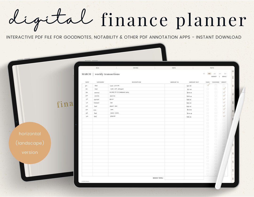 Digital Budget Planner | Financial Planner | Finance Planner | Finance ...