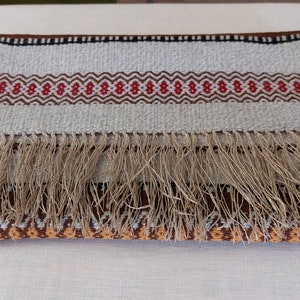 Vintage Handwoven Wool Table Runner, Wool Table Topper, Wool Table ...
