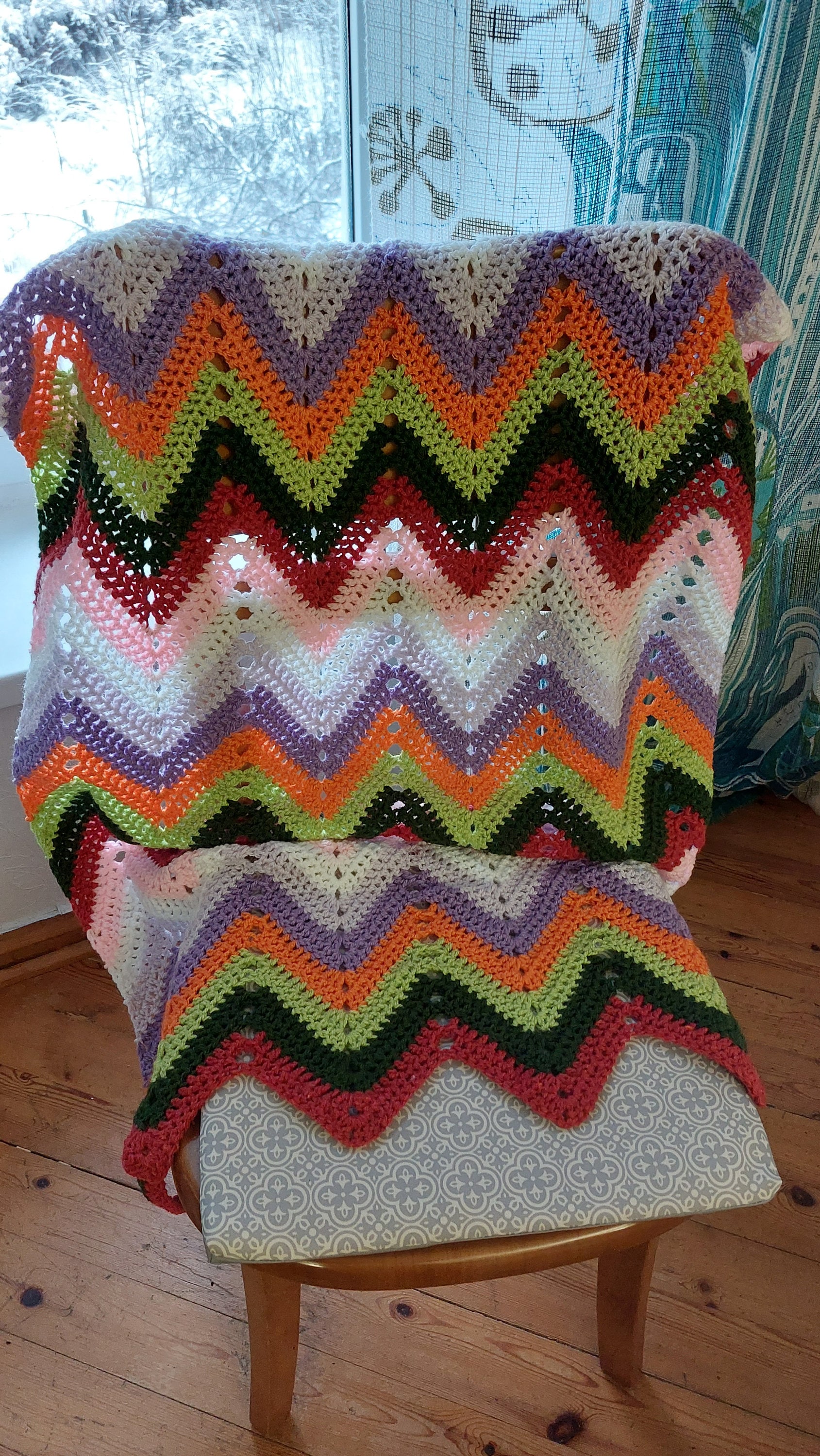 Handmade Rainbow Vintage Wool Chair Throw Rainbow Throw - Etsy