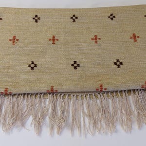 Handwoven Natural Wool Vintage Table Runner, Wool Table Topper, Table ...