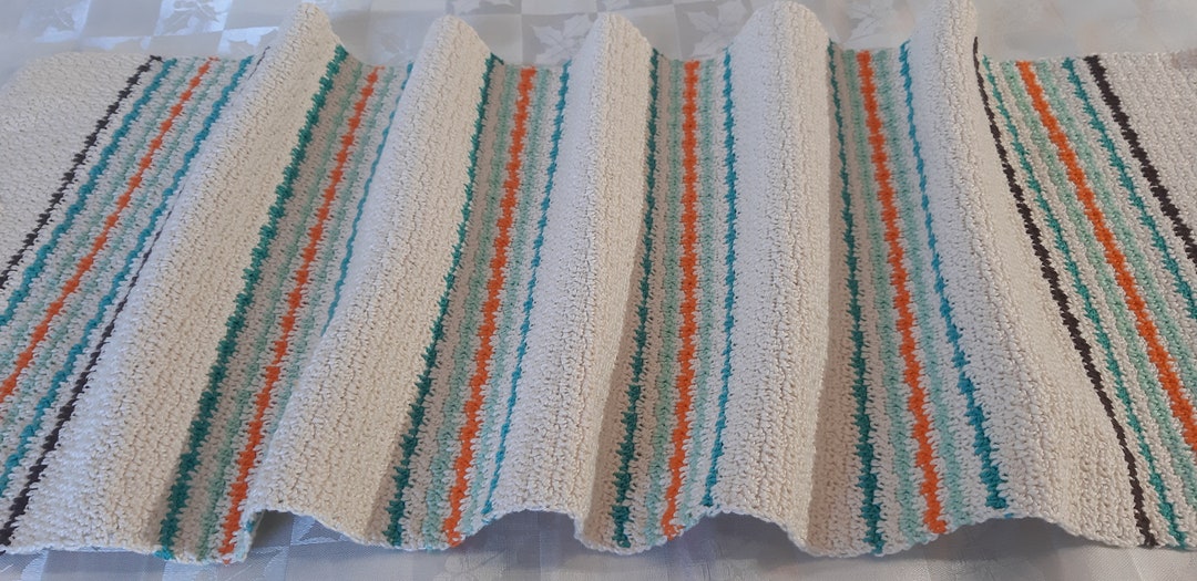 Cute Mini Woven Scandinavian Vintage Handwoven White Orange Blue Black ...