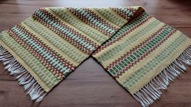 Vintage Handwoven Thick Wool Table Topper Wool Table Runner - Etsy
