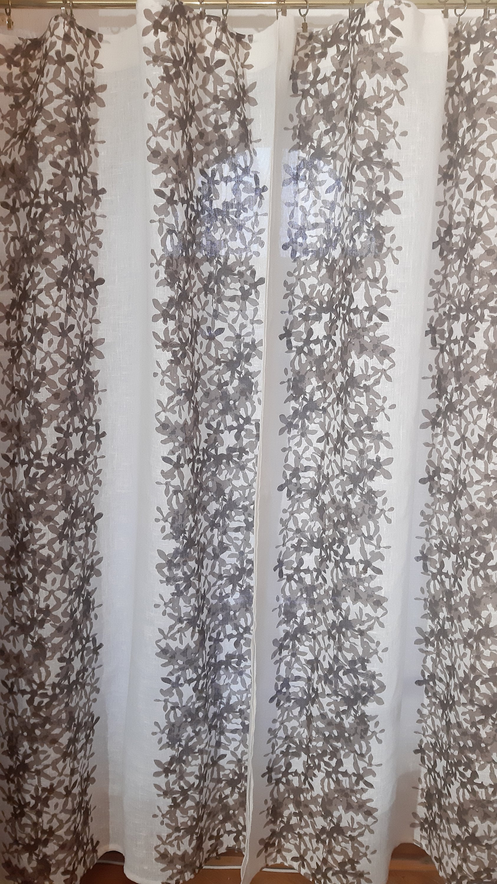 2 Pieces Floral Decorative Cotton - Linen - Print Vintage Curtains ...