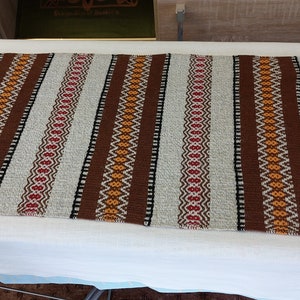 Vintage Handwoven Wool Table Runner, Wool Table Topper, Wool Table ...