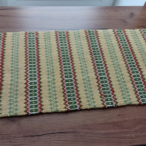 Vintage Handwoven Thick Wool Table Topper, Wool Table Runner, Wool ...