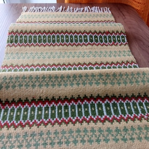 Vintage Handwoven Thick Wool Table Topper, Wool Table Runner, Wool ...