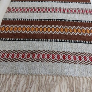 Vintage Handwoven Wool Table Runner, Wool Table Topper, Wool Table ...