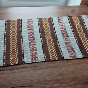 Vintage Handwoven Wool Table Runner, Wool Table Topper, Wool Table ...