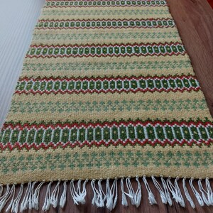 Vintage Handwoven Thick Wool Table Topper, Wool Table Runner, Wool ...