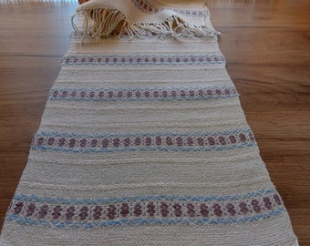 Vintage Handwoven Wool Short Table Runner Table Topper | Etsy