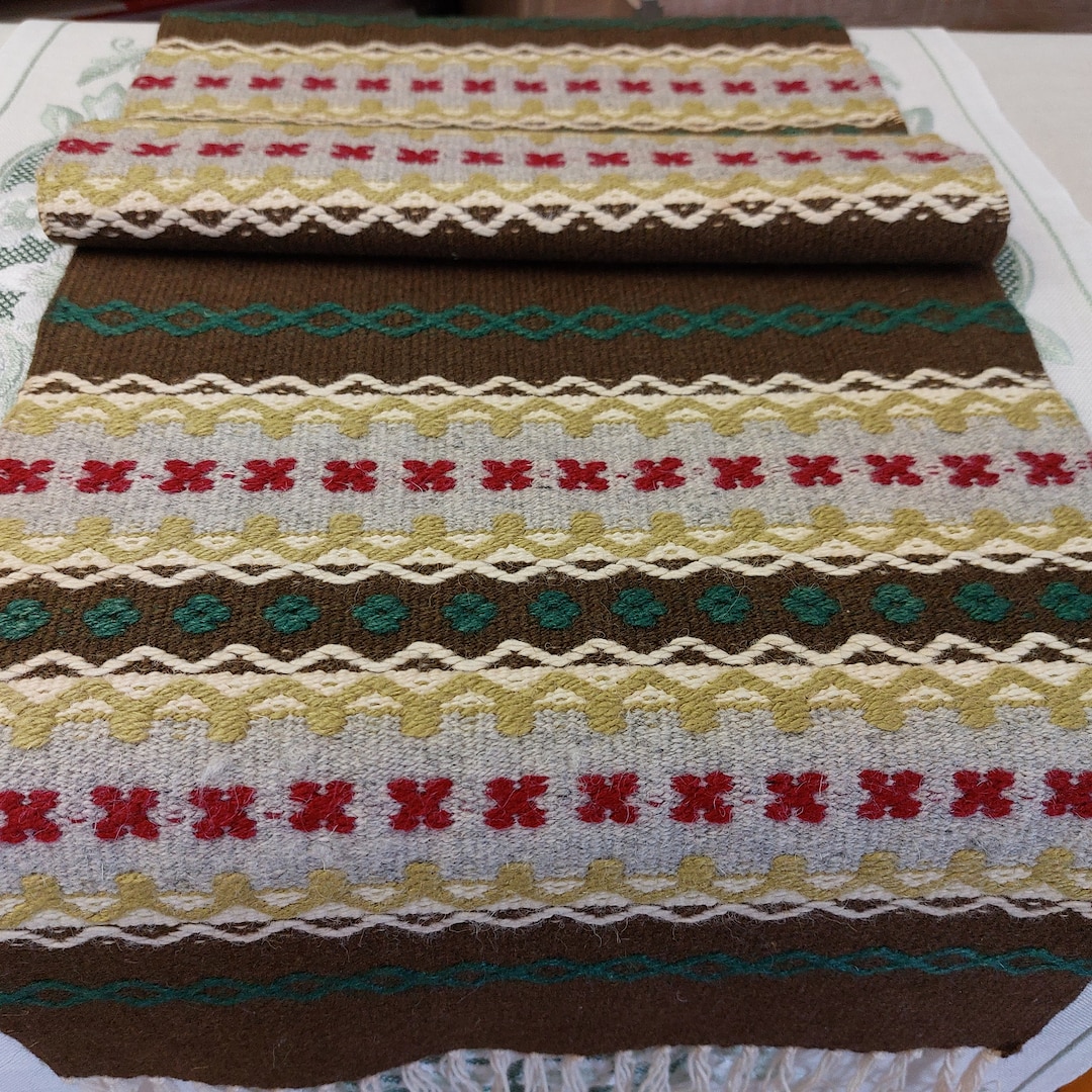 Vintage Handwoven Wool Table Topper, Table Runner , Table Dressing ...