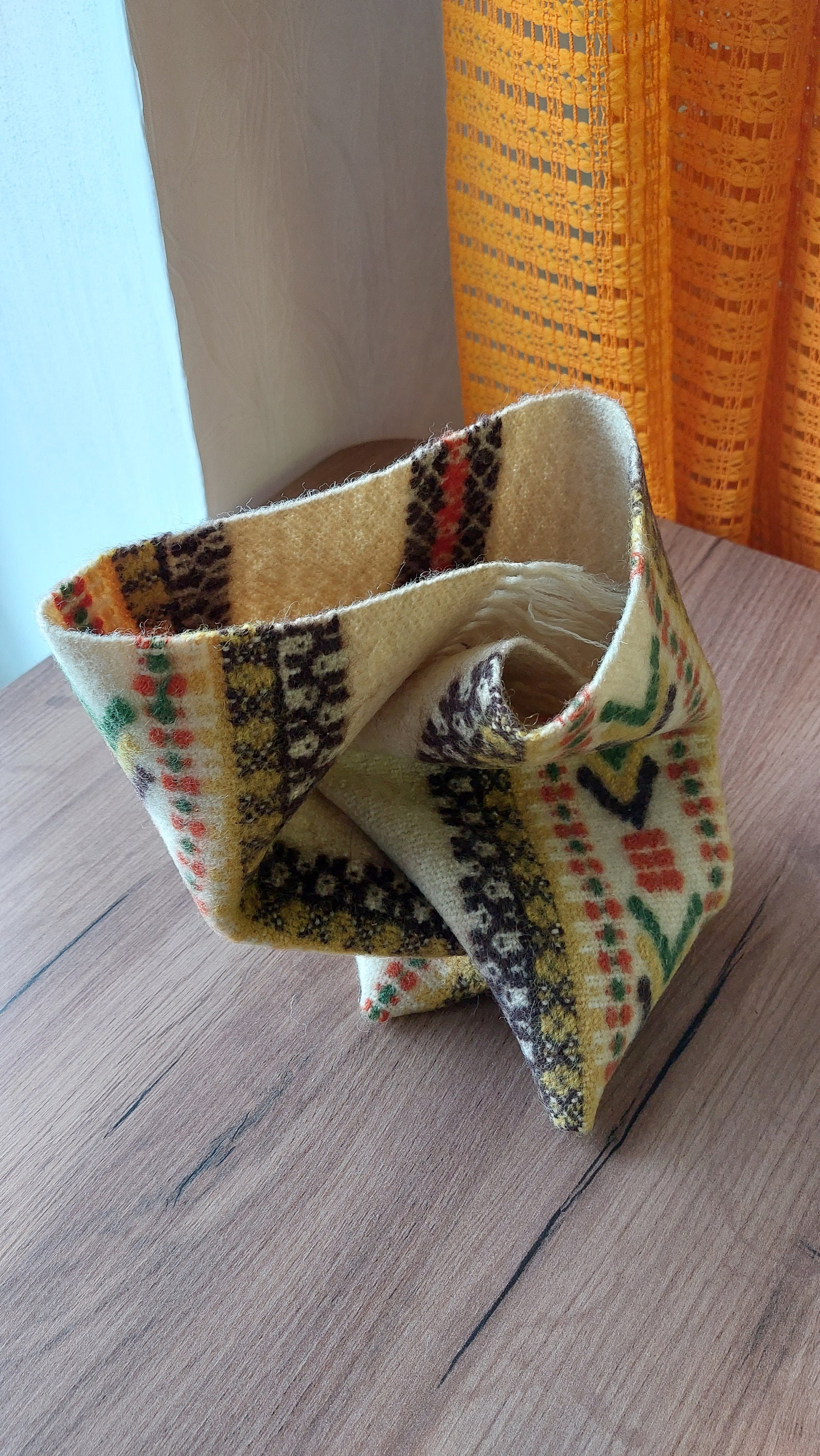 Vintage Handwoven Wool Table Topper Short Wool Table Runner - Etsy