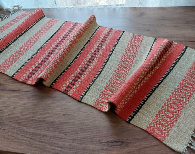 Vintage Handwoven Wool Table Runner, Table Topper, Table Dressing (A6 ...