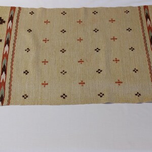 Handwoven Natural Wool Vintage Table Runner, Wool Table Topper, Table ...