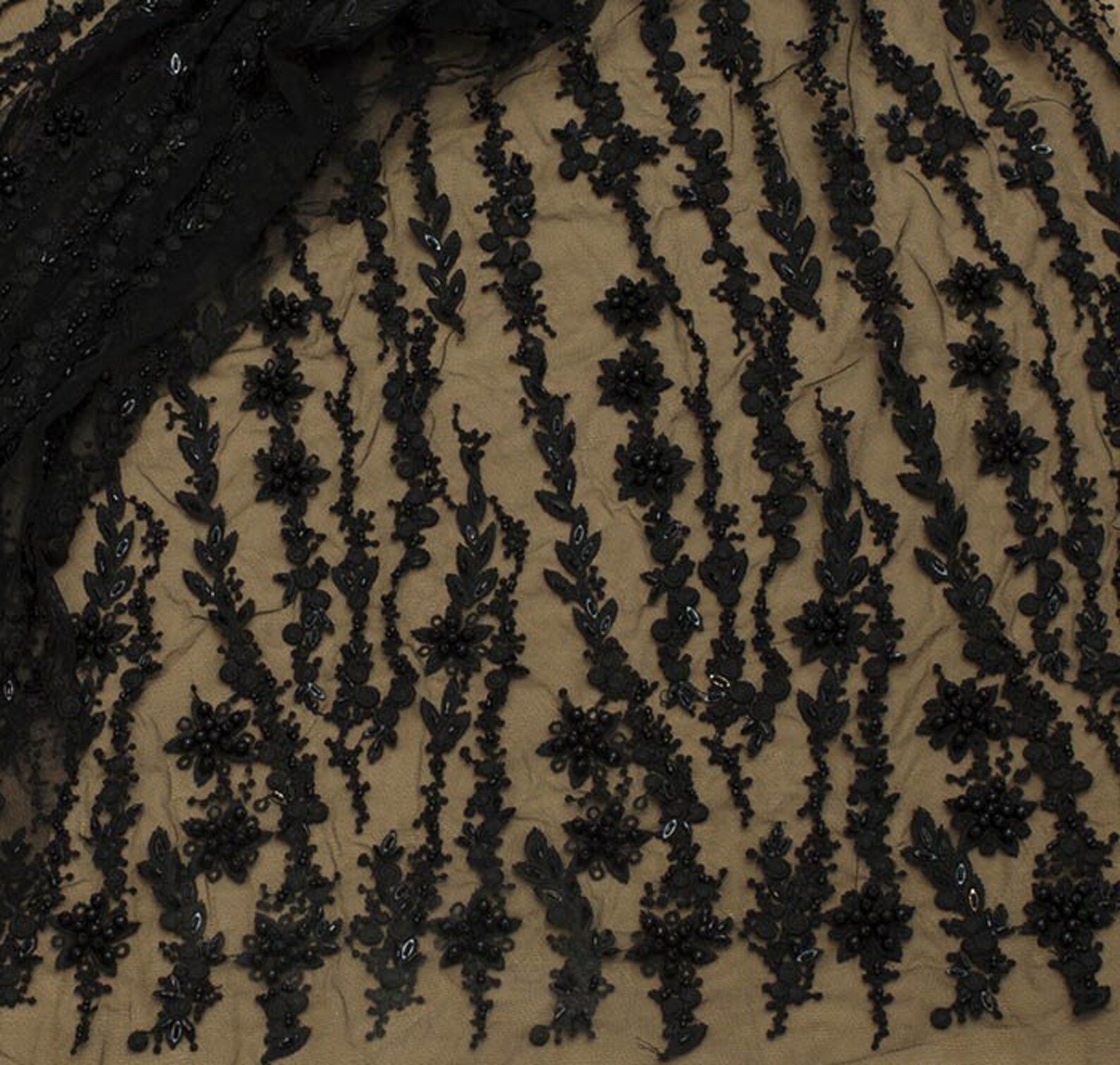 Sheer lace fabric Black flower mesh fabric by the yard Floral | Etsy