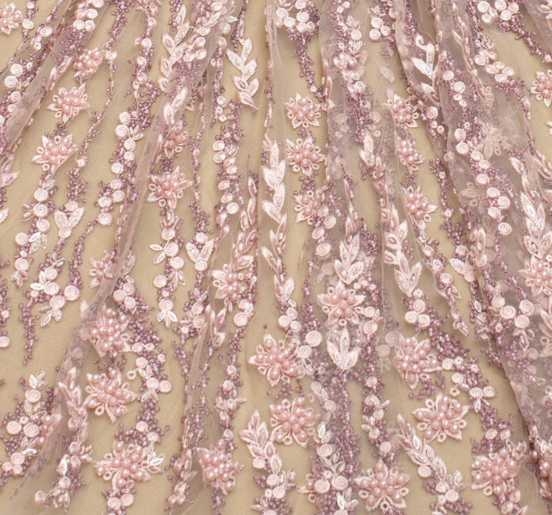 Sheer lace fabric Black flower mesh fabric by the yard Floral | Etsy