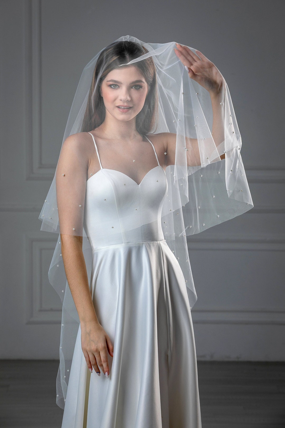 Simple Sheer Veil, Tulle Bridal Veil, Double Layer Veil, Simple Hair ...