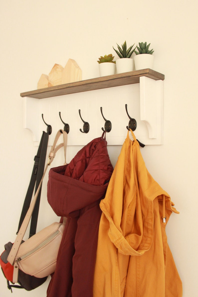 Coat Rack Wall Mount Entryway Shelf | Etsy
