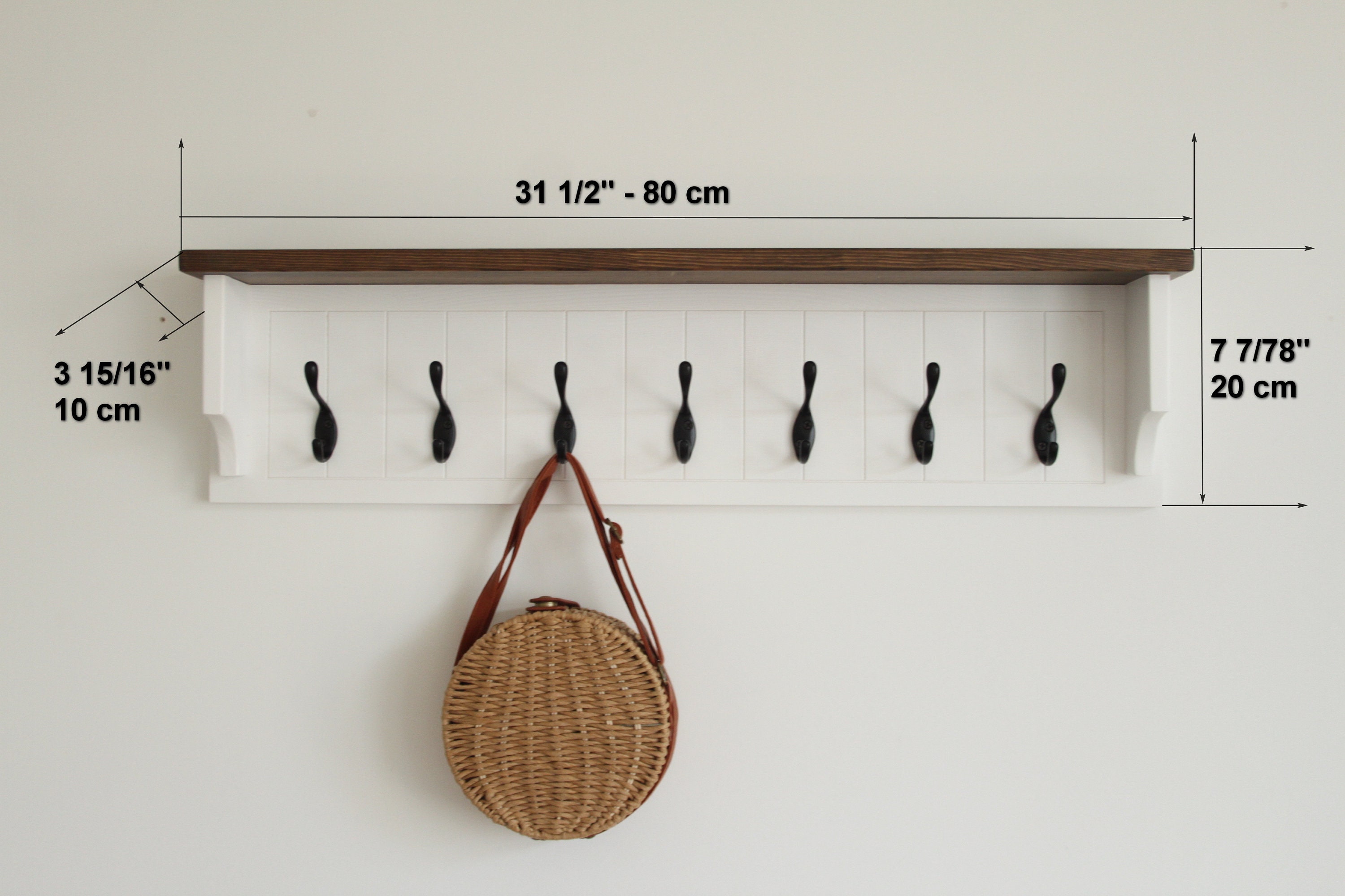 Coat Rack Wall Mount Entryway Shelf | Etsy