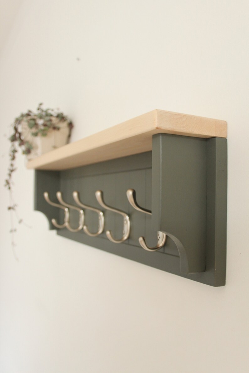 Green Gray Towel Rack Hat Rack Farmhouse Coat Rack - Etsy
