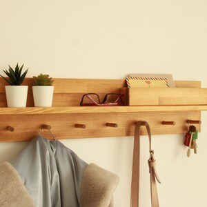 Wooden Peg Coat Rack, Entryway Organization - Etsy