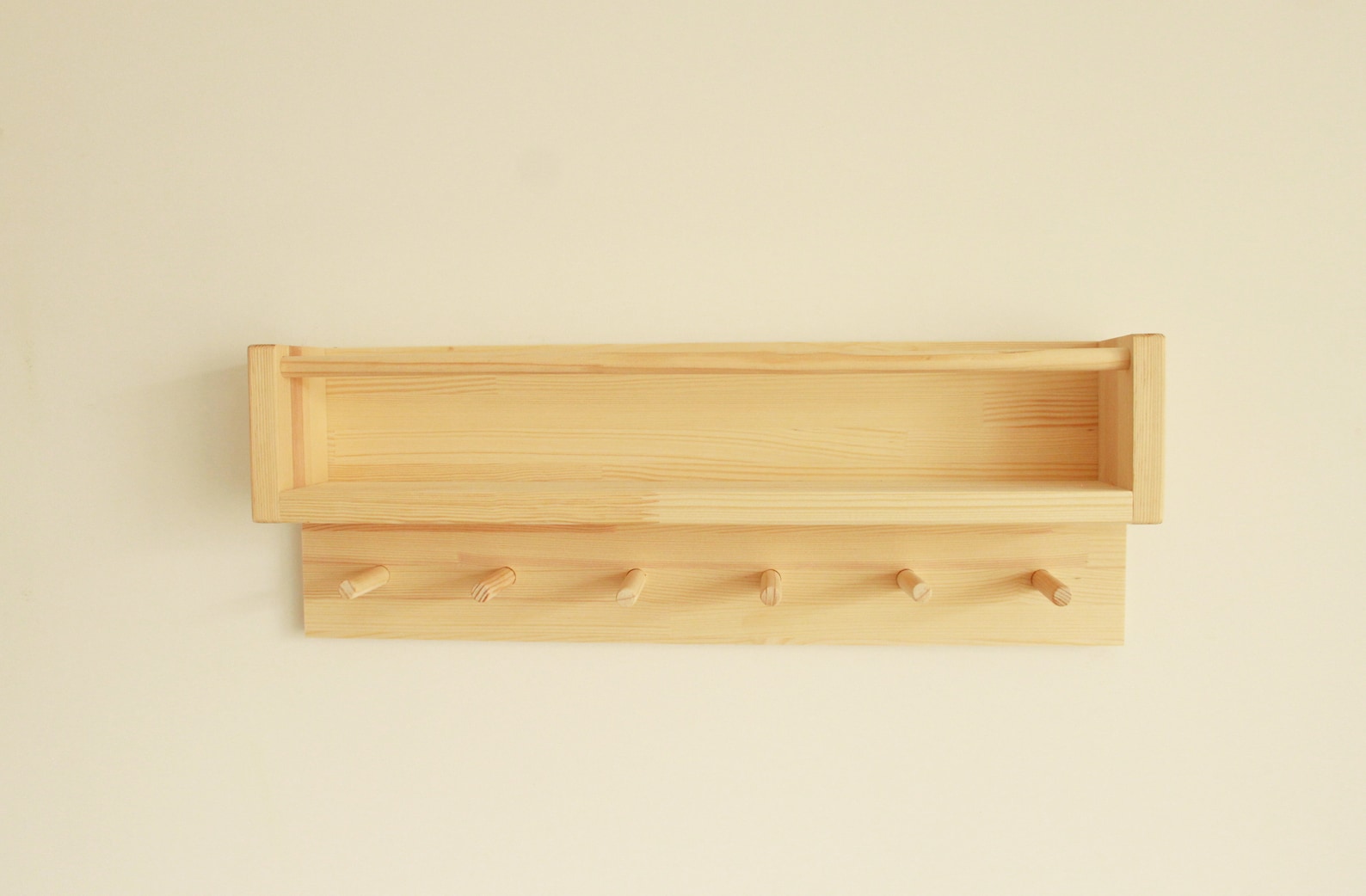 Small book shelf with peg rail Kids bookshelf and coat rack | Etsy