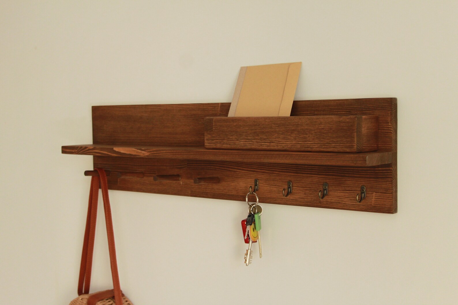 Coat Rack With Shelf Entryway Organizer Key Holder for Wall - Etsy