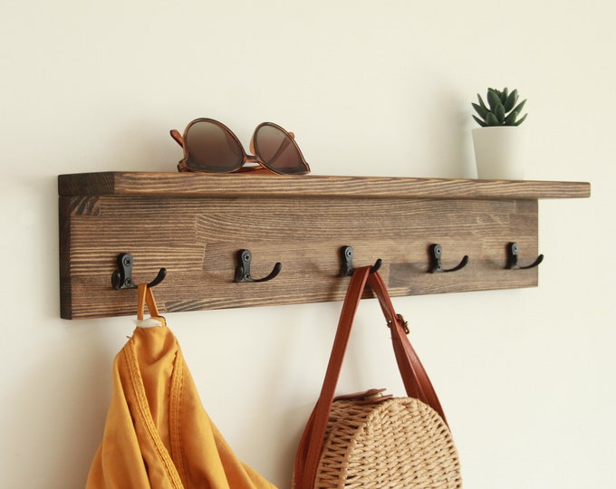 Dog Leash Holder, Key Rack With Shelf - Etsy