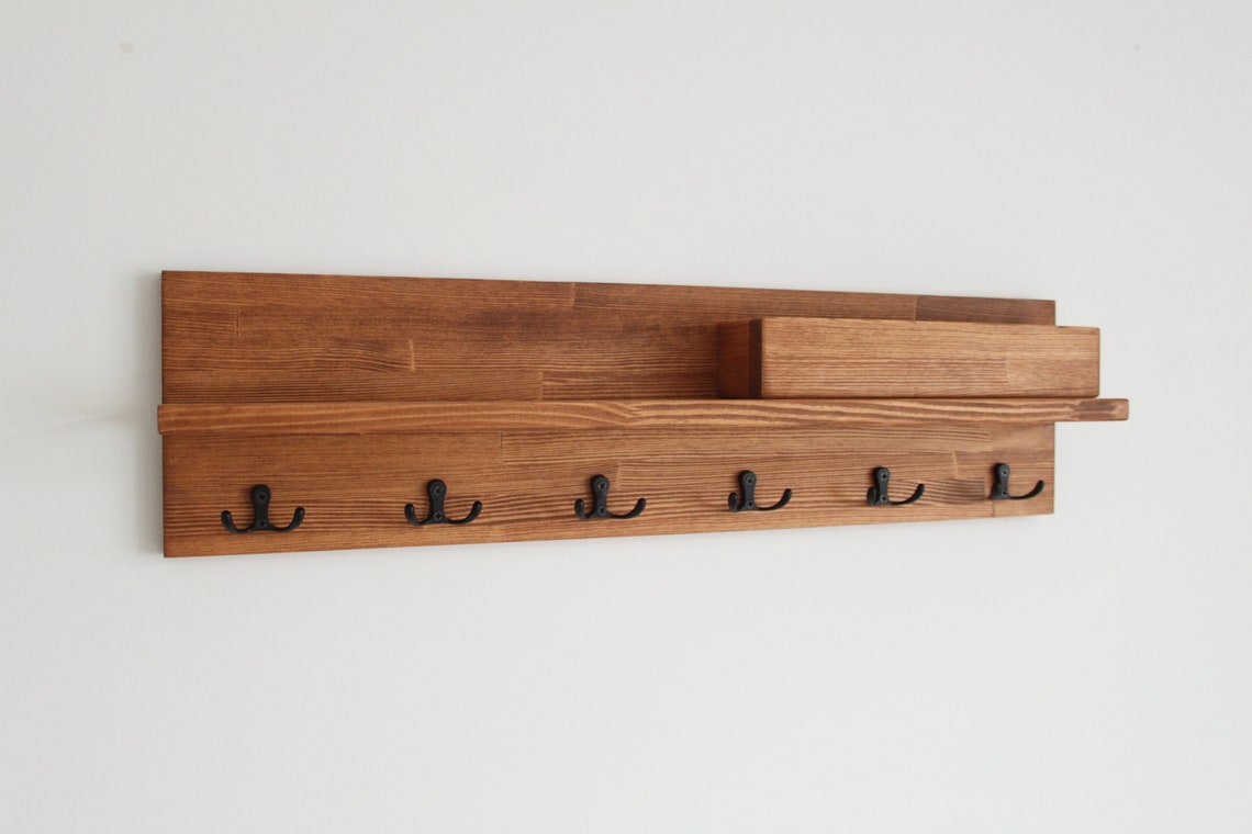 Wall Mount Coat Rack With Shelf Entryway Organization - Etsy