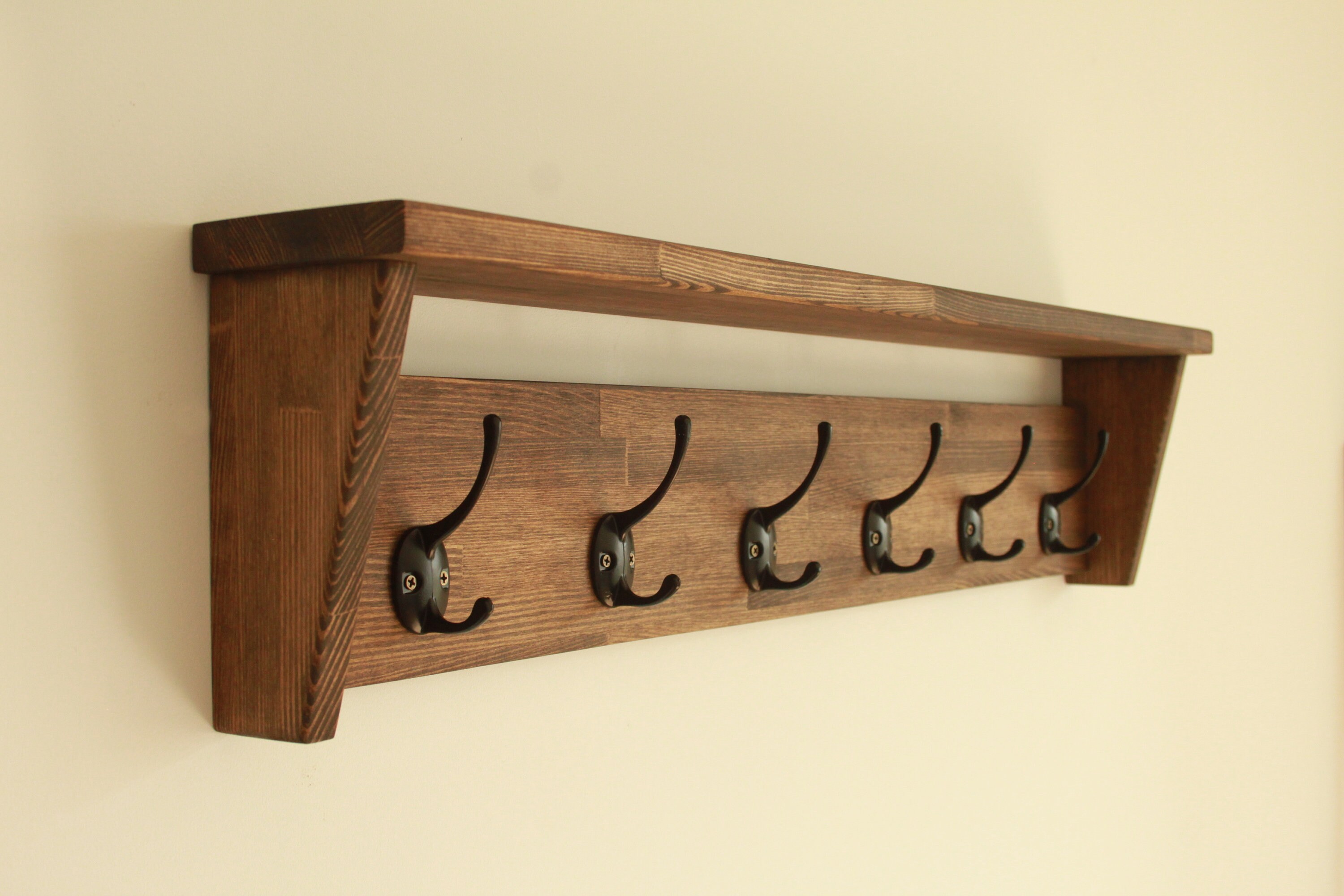 Rustic Coat Rack With Shelf Entryway Organization | Etsy