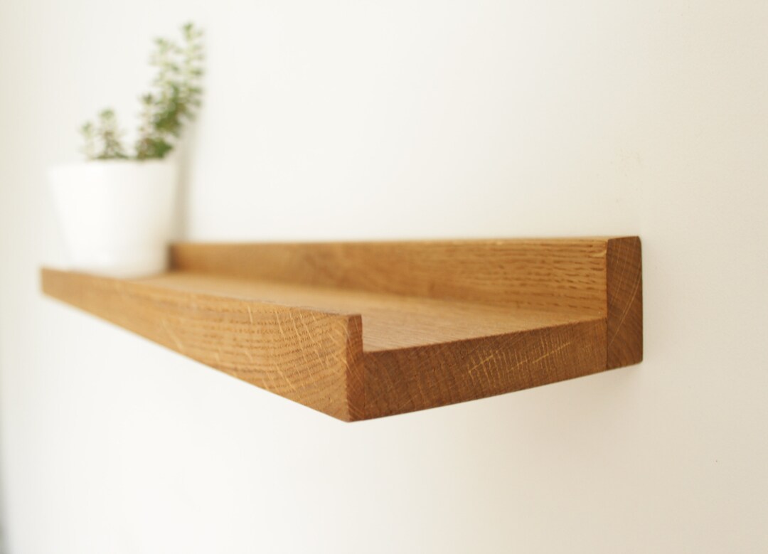Solid Oak Picture Ledge Shelf, Wood Picture Wall Shelf - Etsy