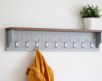 Coat Rack With Shelf, Entryway Organizer, Key Holder for Wall - Etsy